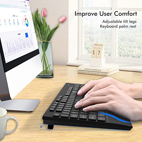 Wireless Keyboard And Mouse Combo E Yooso Full Sized 2 4ghz Wireless Keyboard With Palm Rest