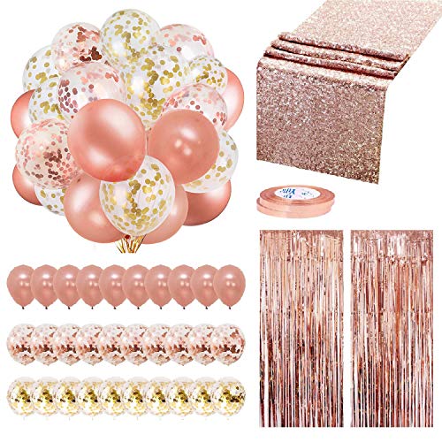 Rose Gold Balloons Party Decorations Supplies Set 35 Pack Include 30 ...