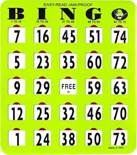 MR CHIPS Jam-Proof Easy-Read Large Print Fingertip Bingo Cards with ...