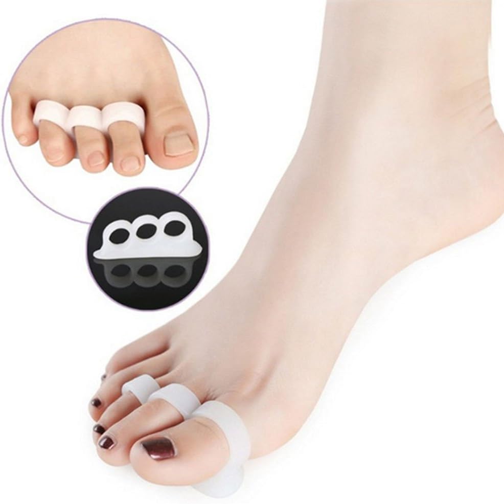 2x Silikon Soft-Gel Zehenspreizer drei Zehen, Zehenrichter, Trenner für ...