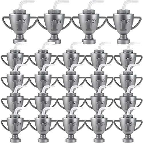 Amyhill 24 Pcs Race Car Trophy Cups With Straws and Lids 12 Oz Plastic ...