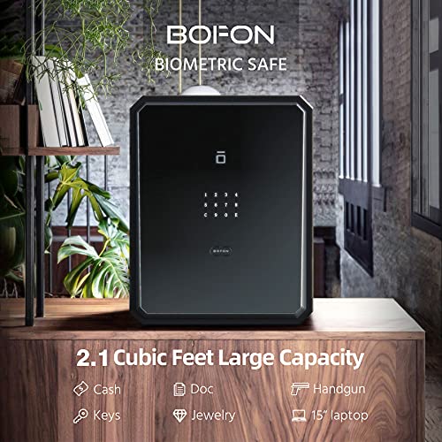 BOFON Fingerprint Password Safe Box with Key, Home Safe, Security Box ...