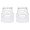 PVC Male Adapter 3 Inch (2-Pack), Pipe Fittings (Socket x Male Pipe ...