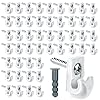 48 Pack White Down Wall Clip Closet Shelves Clips Wire Shelf Loop Clips ...
