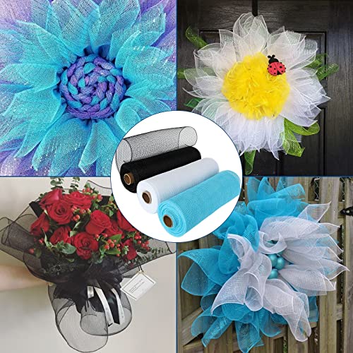 6 Rolls Poly Burlap Mesh 10 Inches Deco Mesh Ribbon 60 Yards Mesh for ...