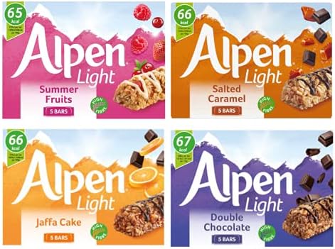 Alpen Bar Light (5 Bars) Variety Bundle Pack of 4 Double Chocolate ...