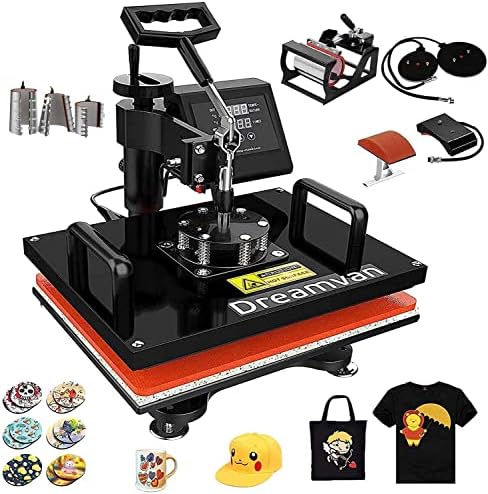 Heat Press 8 in 1 Heat Tshirt Press Machine 12"x15"- 360°Swing Away t ...