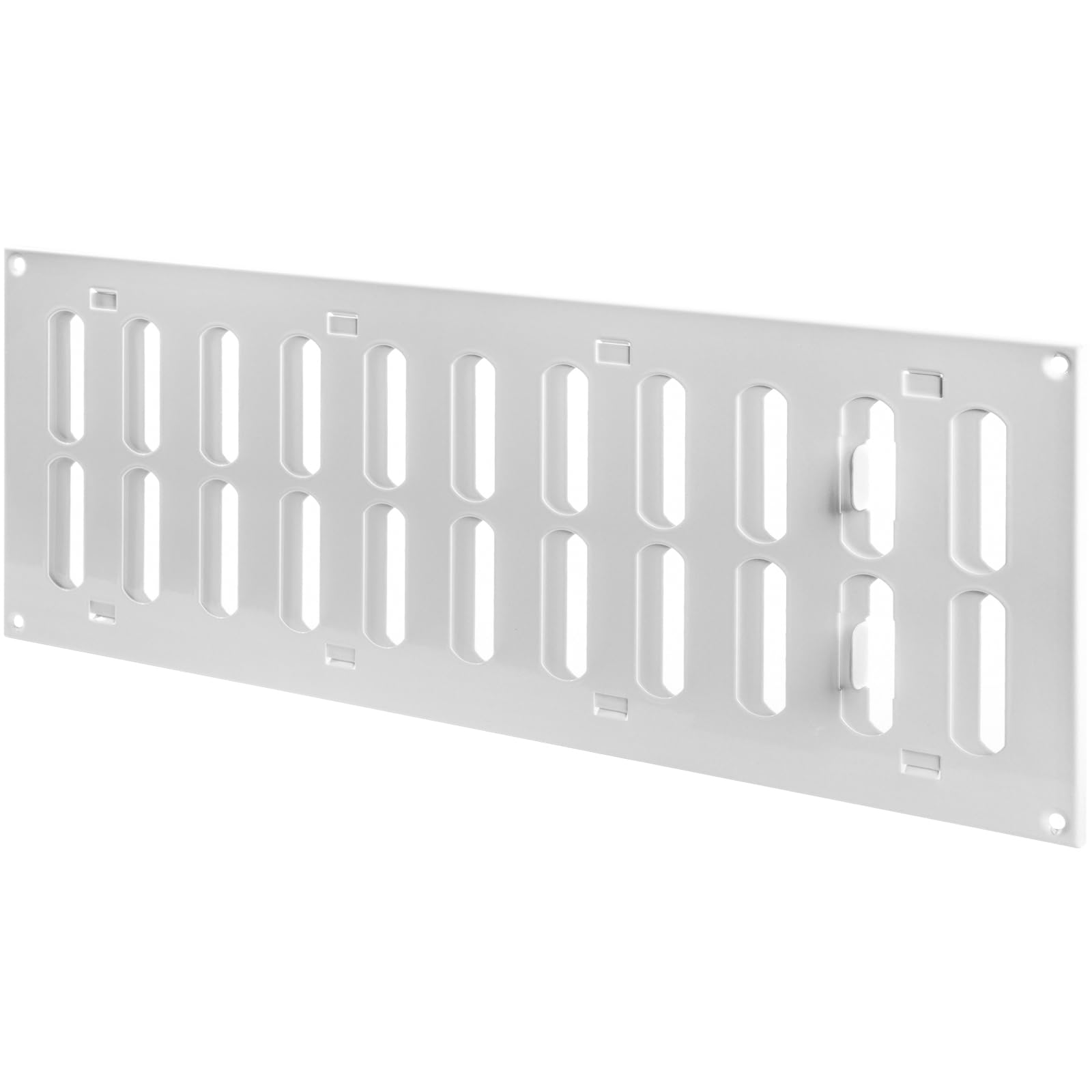 16" x 6" Inch (Outer Dimensions) White Adjustable Air Wall Vent Cover ...