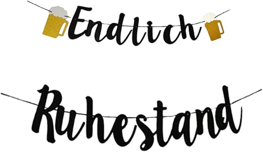 Endlich Ruhestand Girlande Rente Banner für Renter Party Rente ...