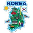Amazon.com - South Korea Travel Landmarks Map - 3" Vinyl Sticker - for ...