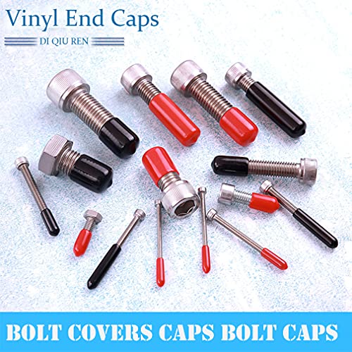 200PCs Vinyl Flexible Rubber End Caps, PVC Bolt Screw Caps Thread ...