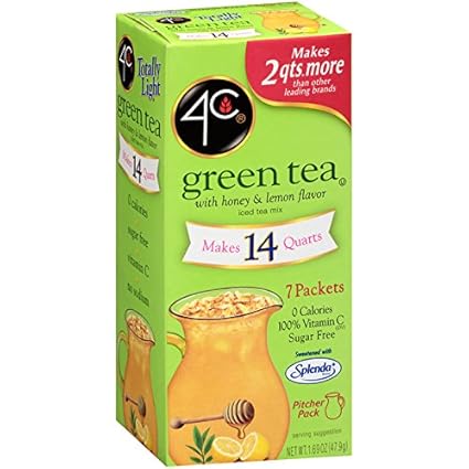 Amazon.com : 4C Green Tea Iced Tea Pitcher Pack 7 pk. (Pack of 3 ...