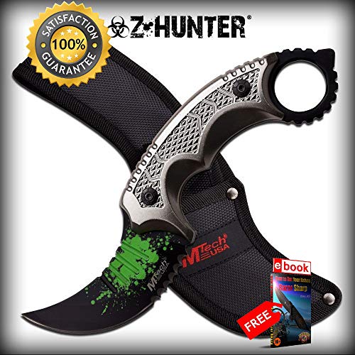 Buy Mtech Gray Inverted Karambit Combat Serrated FIXED BLADE SHARP ...