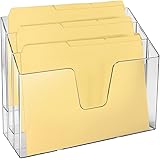 Amazon.com: Acrimet Vertical Triple File Folder Holder Organizer (Clear ...