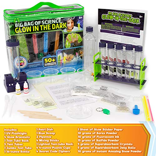 Be Amazing! Toys Big Bag of Science Lab – Glow in The Dark Science Kit ...