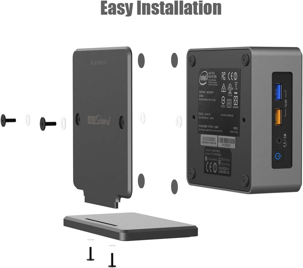 ElecGear Vertical Stand for Intel NUC Mini PC, iNUC-H Aluminum Cooling ...