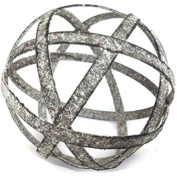 Amazon.com: Medium Galvanized Metal Band Decorative Sphere: Home & Kitchen