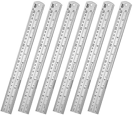 ZZTX Classic Ruler 12 Inch Stainless Steel Ruler Straight Edge Metal ...
