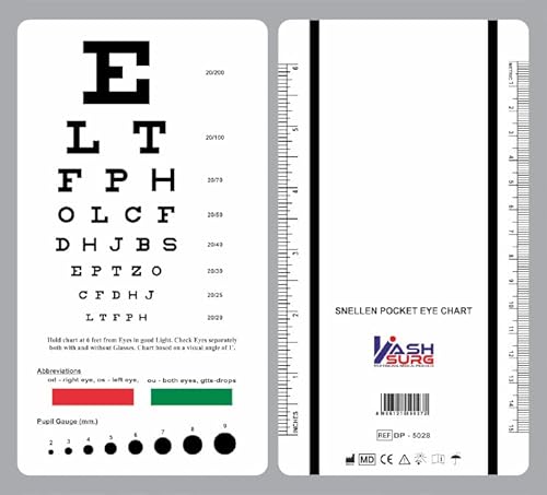 KSIPL Snellen Pocket Eye Chart with Red Green Lines and Scale in Oman ...
