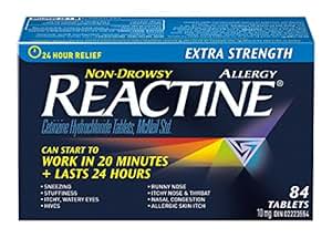 Reactine Tablets Extra Strength 10 mg, 84 Count: Amazon.ca: Health ...