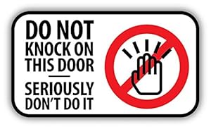 Do Not Knock On This Door Warning Sign Sticker Decal Design 6'' X 3 ...