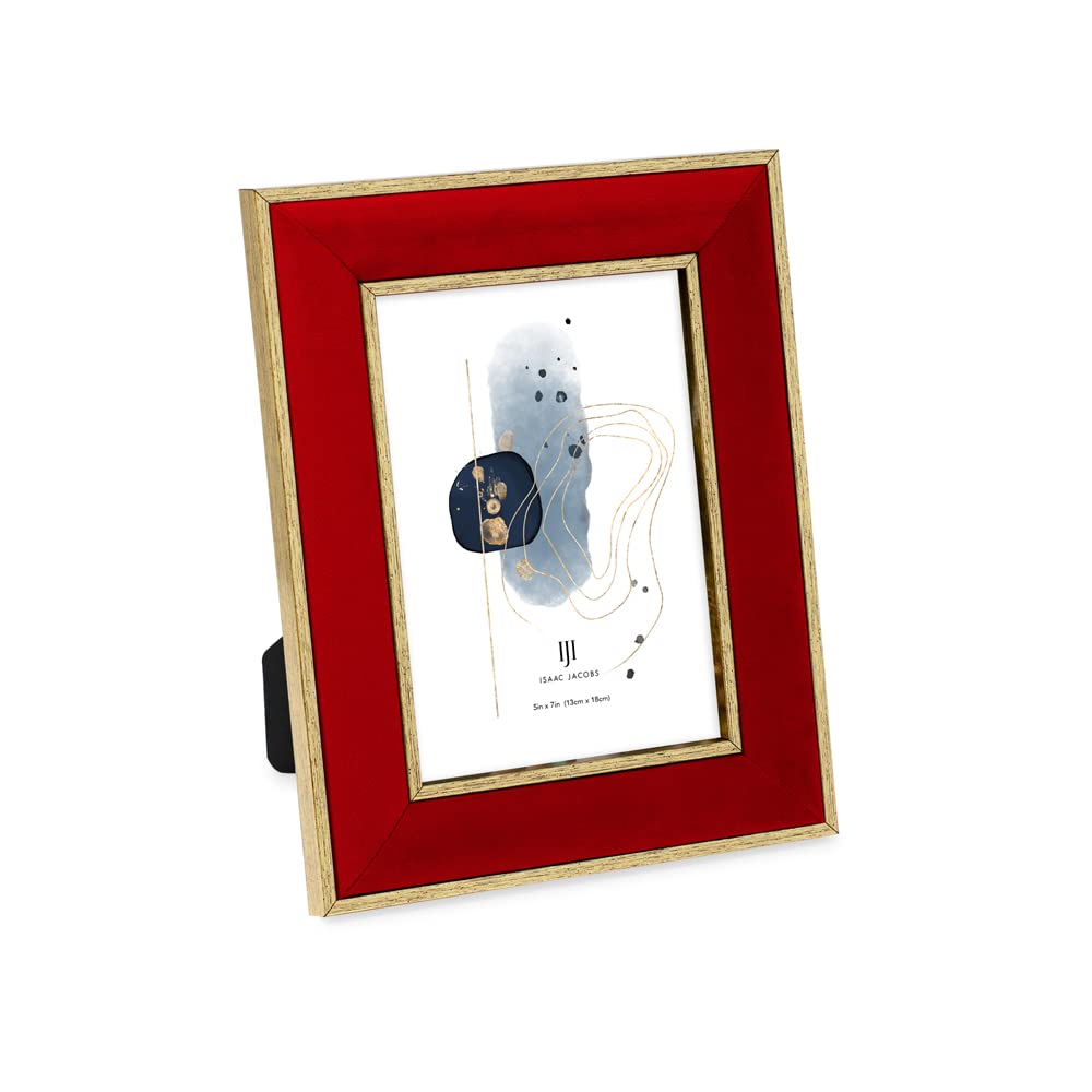 Isaac Jacobs Velvet Picture Frame with Metallic Gold Double Border ...