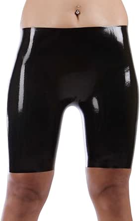 EXLATEX Womens Latex Black Rubber Panty Clubwear Underwear Flat Front ...