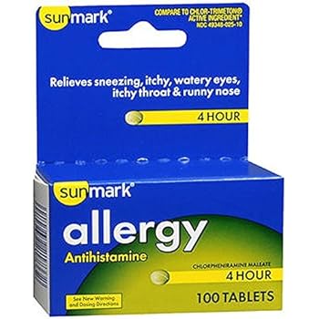 Amazon.com: Sunmark 4 Hour Allergy Tablets , 4 mg - 100 ct: Health ...