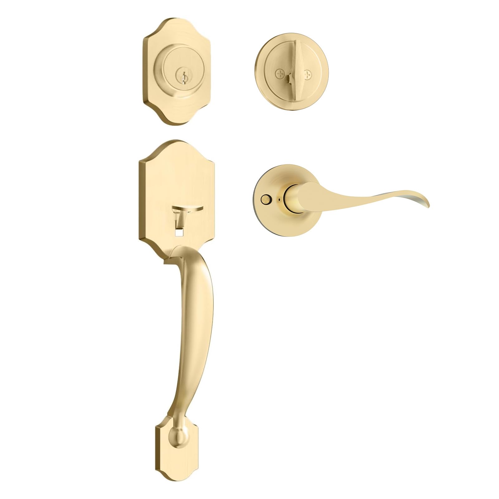 Haidms Gold Front Door Handle and Deadbolt Set, Front Door Lock Set ...