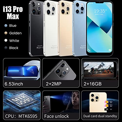 2022 New Unlocked Phones, i13 pro 5G Smartphone Deca Core 6.53 inch 2GB ...