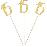 Amazon.com: Gold Glitter 20th Birthday Centerpiece Sticks, 12-Pack ...