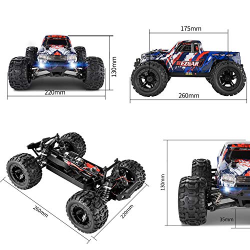 BEZGAR 7 Hobby Grade 1:16 Scale Remote Control Truck, 4WD High Speed 40 ...