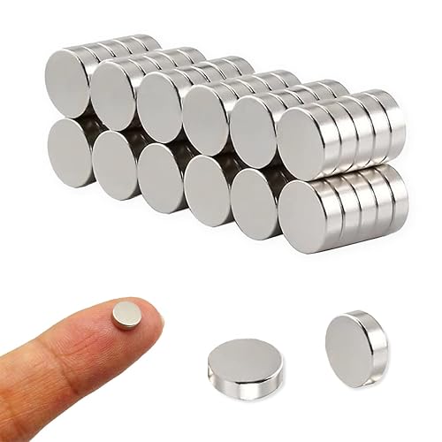 60 Pcs of 5x2mm Small Magnets | Round Brushed Nickel Style Magnets for ...