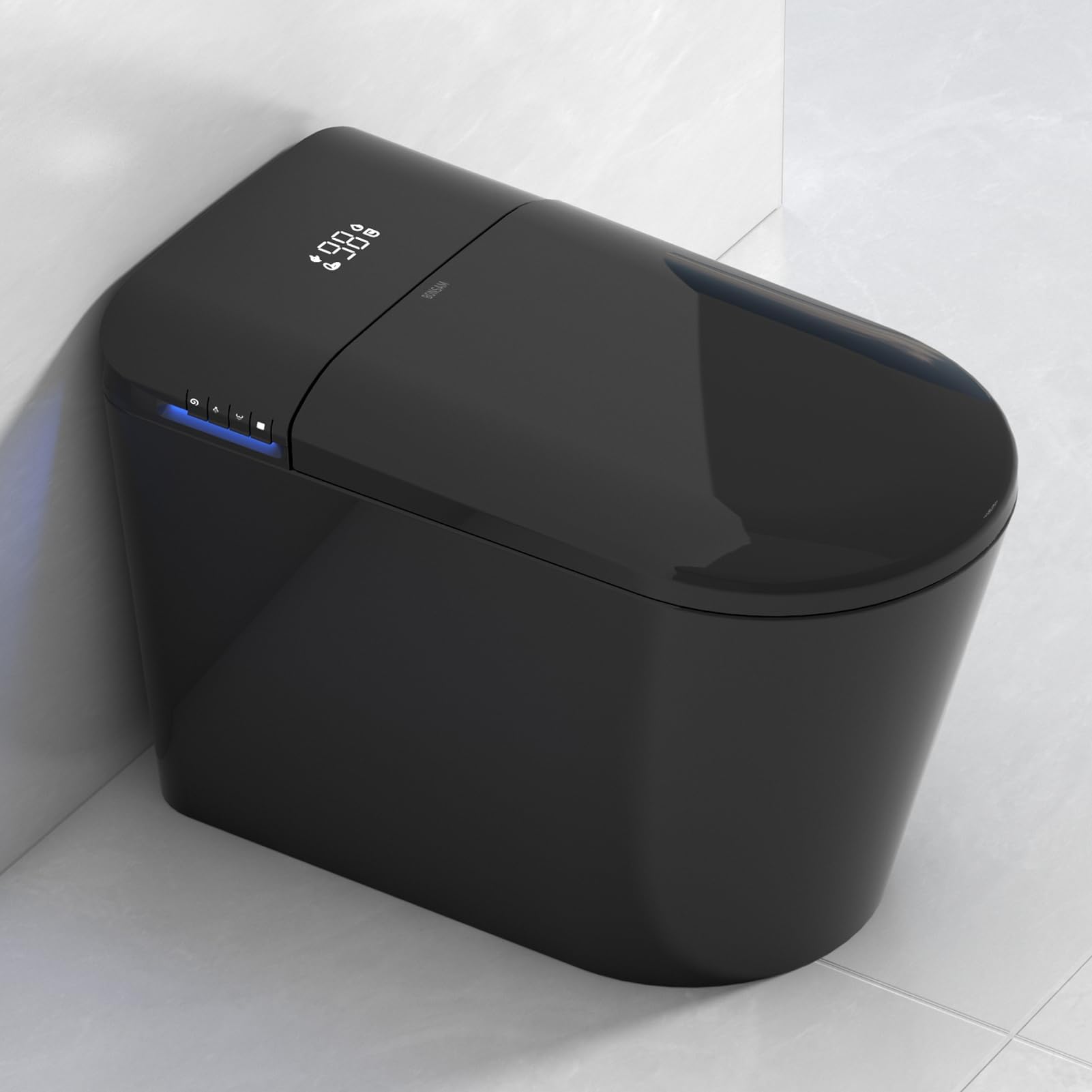 Black Smart Bidet Toilet with Auto Open Lid and Auto Deodorisation ...