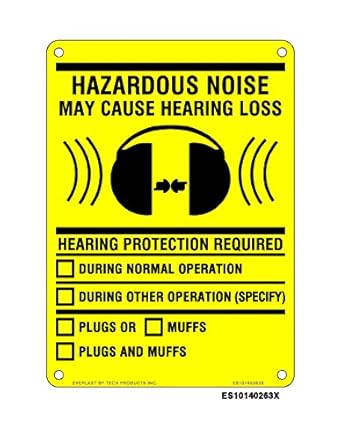 Amazon.com: Everlast Sign, 10x14 in, Hazardous Noise May Cause Hearing ...