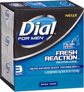 Amazon.com: Dial For Men Fresh Reaction Bar Soap, Sub Zero, 3 Count: Beauty