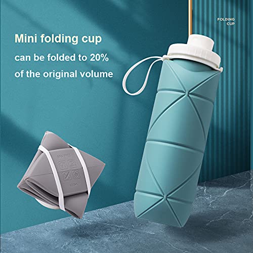 Collapsible Water Bottles Leakproof Valve Reuseable BPA Free Silicone Foldable Travel Water ...