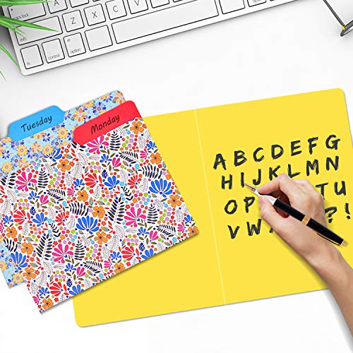 INFUN Decorative File Folders -12 Pack ,1/3-Cut Tabs Cute File Folders ...