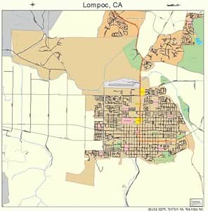 Amazon.com: Large Street & Road Map of Lompoc, California CA - Printed ...