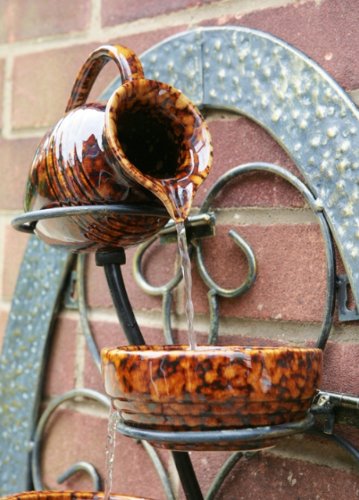 Garden Décor Primrose Tortoise Shell Wall Mounted Cascade Water Feature ...