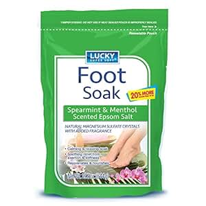 Amazon.com : Lucky Super Soft Foot Soak Spearmint & Menthol Epsom Salt ...