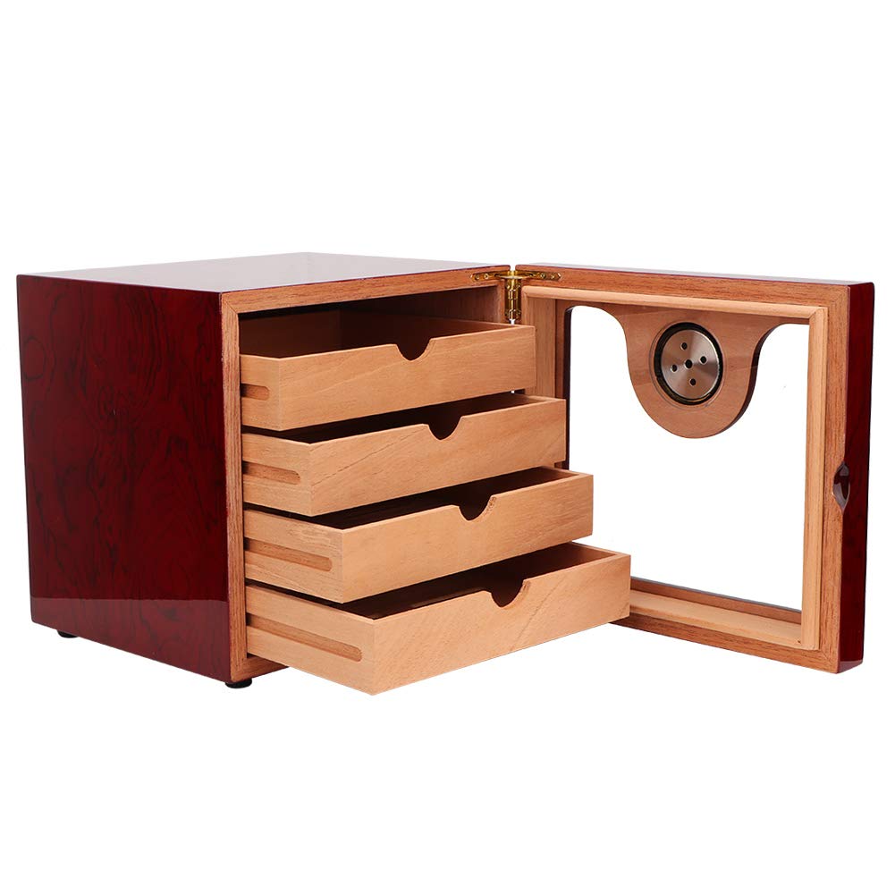 Mua Large Capacity Cedar Wood 4 Drawer with Glass Screen Cigar Humidor ...