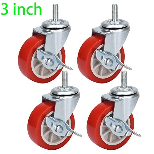 DICASAL 3 Inch Durable Heavy Duty Casters with Imperial 3/8-16x25mm ...