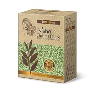 Nisha Nature Mate Henna Powder for Hair Colour, Dark Brown, Permanent ...