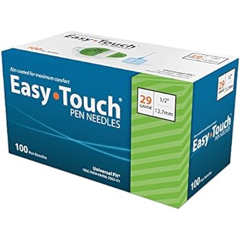 Amazon.com: Easy Touch Pen Needles 31 Gauge, 1/4 Inches, box of 100 ...