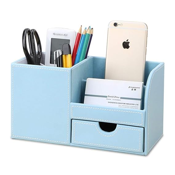 KINGFOM Büro Schreibtisch Organizer Ordnungssystem 4 Speicherabteil PU ...
