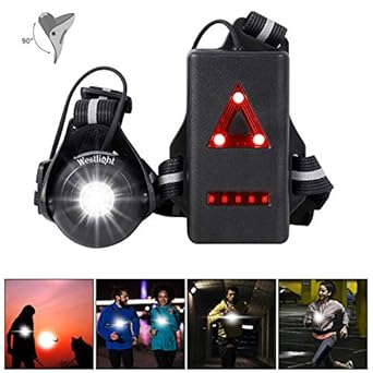 Running Light Lamp, USB Rechargeable LED Body Torch, Bright Waterproof ...