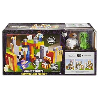 Minecraft Feature Playset and Figures, Creeper and White Sheep - Epic ...