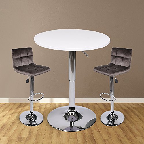 Bar Table and Stools Set 3 Piece Pedestal Tables for Kitchen Home ...