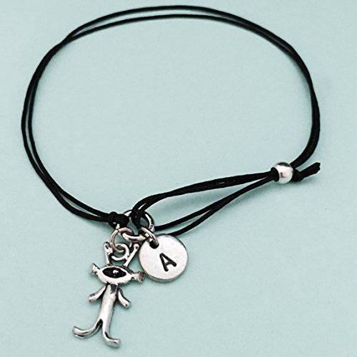 Amazon.com: Alien cord bracelet, alien charm bracelet, adjustable ...